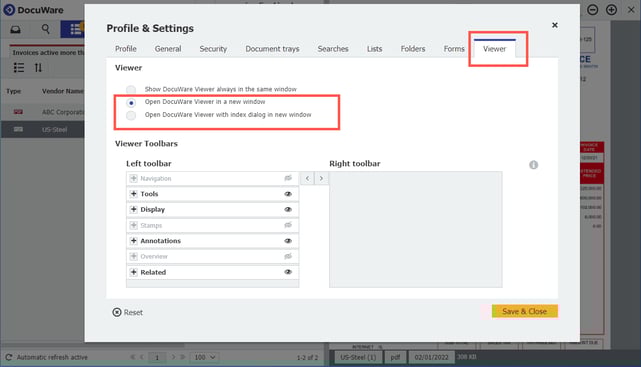 Better overview: DocuWare on two screens